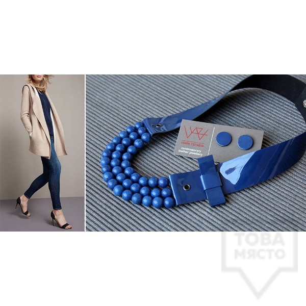 Ръчно изработено колие Vyara Tzeneva Jewellery - tripple blue на цена ...